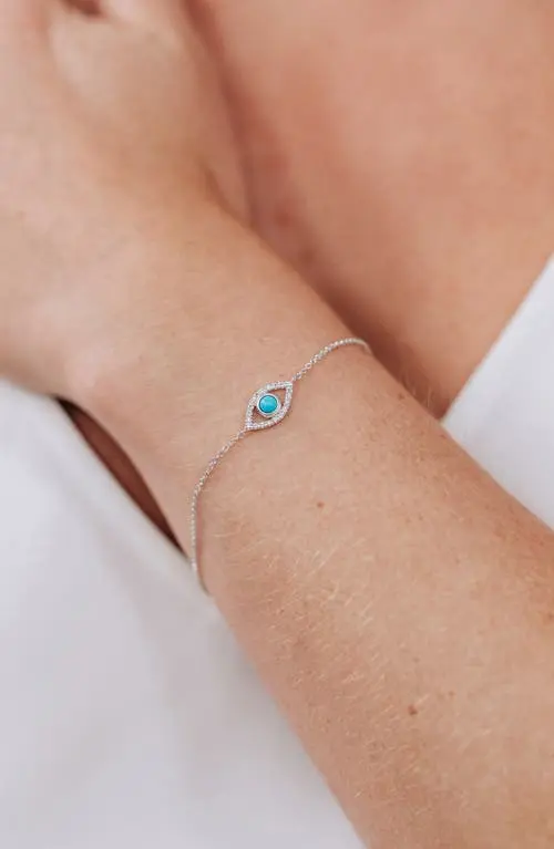 Anzie Evil Eye Turquoise Bracelet - Silver/blue