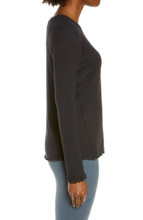 Zella Lettuce Edge Long Sleeve Rib T-shirt