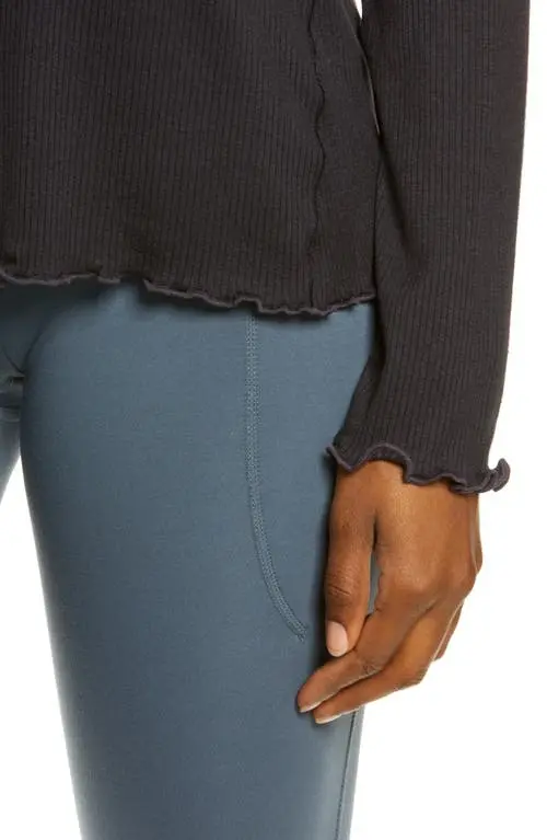 Zella Lettuce Edge Long Sleeve Rib T-shirt