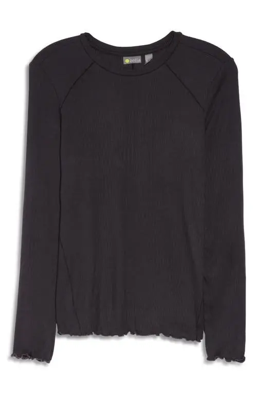 Zella Lettuce Edge Long Sleeve Rib T-shirt