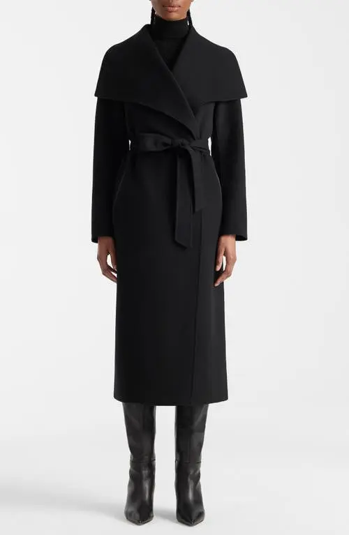 Mackage Mai Wool Wrap Coat - Black-cream