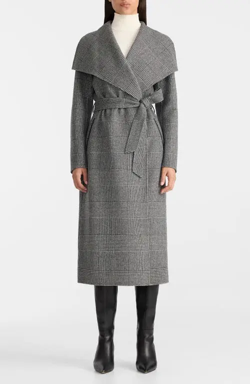 Mackage Mai Wool Wrap Coat - Black-cream