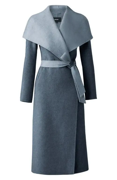 Mackage Mai Wool Wrap Coat - Carbon Mix-light Grey Mix