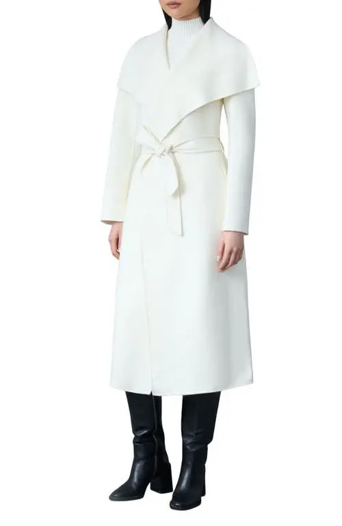 Mackage Mai Wool Long Wrap Coat - Cream