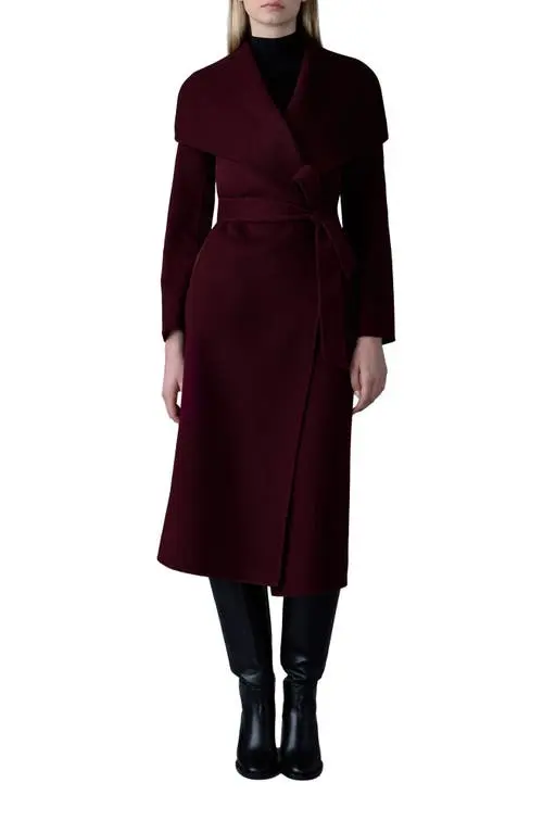 Mackage Mai Wool Wrap Coat - Garnet