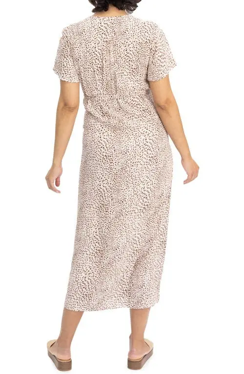 ANGEL MATERNITY Animal Print Wrap Dress