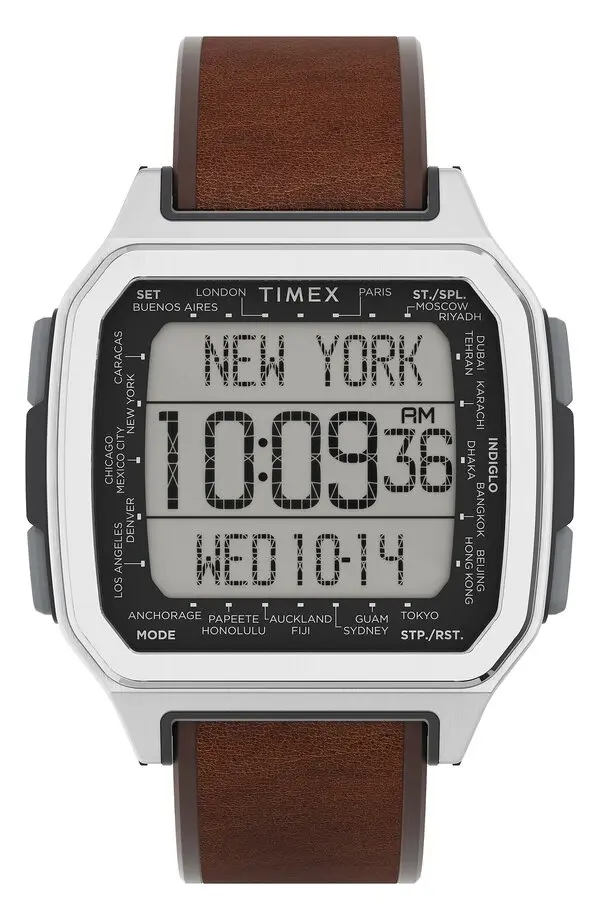 Timex® Timex Command Urban Digital Leather Strap Watch