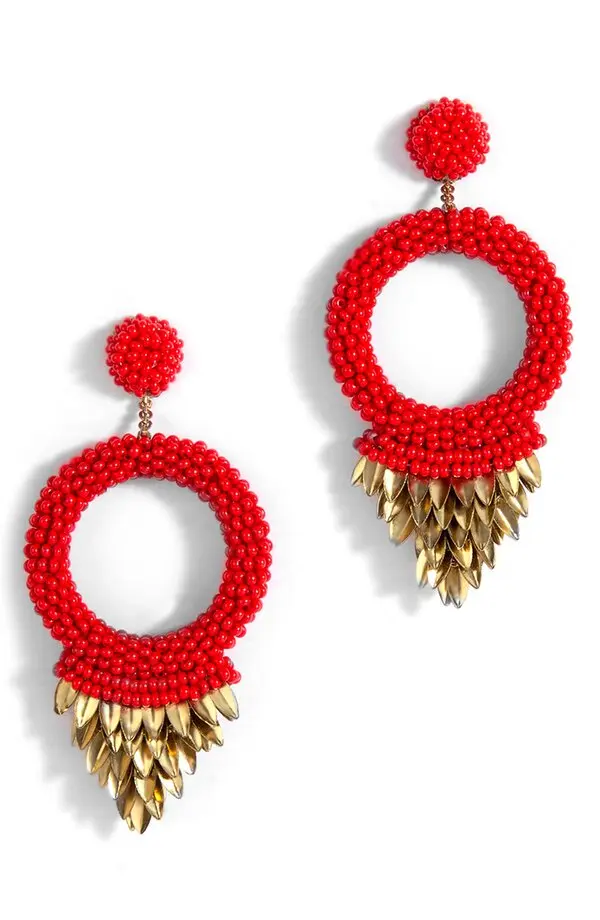 Deepa Gurnani Franka Beaded Fringe Drop Earrings