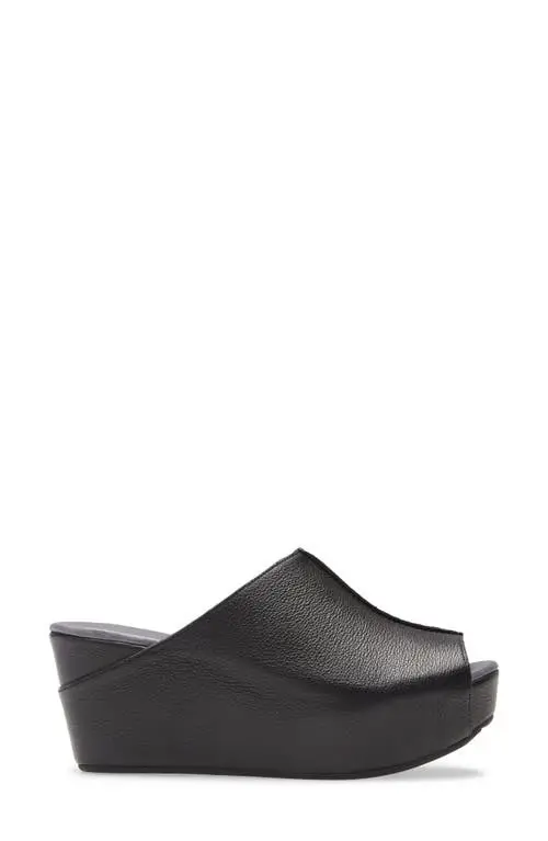 CHOCOLAT BLU Wynn Peep Toe Mule - Black Leather
