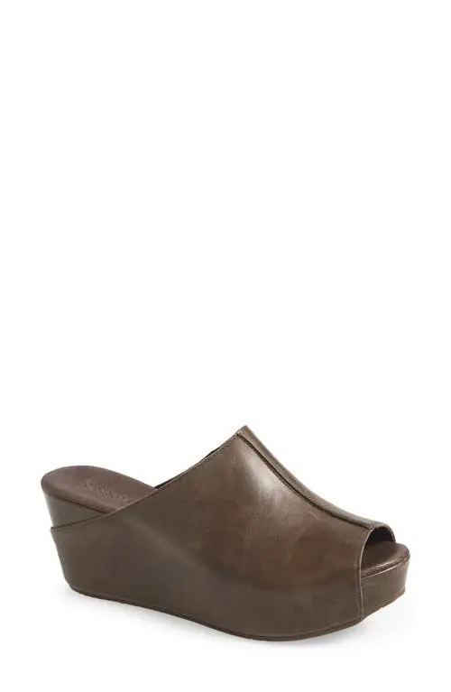 CHOCOLAT BLU Wynn Peep Toe Mule - Brown Leather
