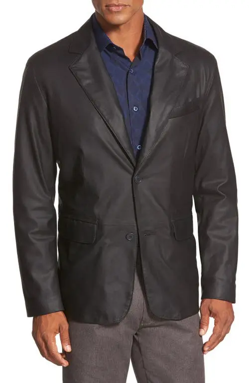 Remy Leather Lite Button Blazer