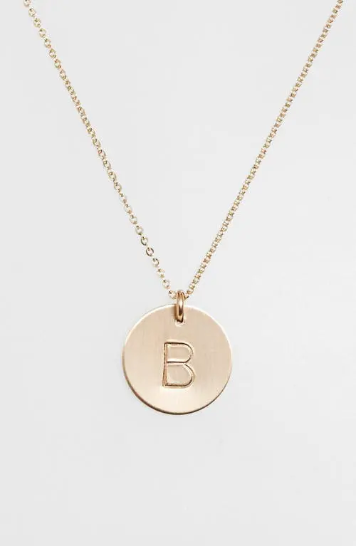 NASHELLE 14k-gold Fill Initial Disc Necklace - 14k Gold Fill B