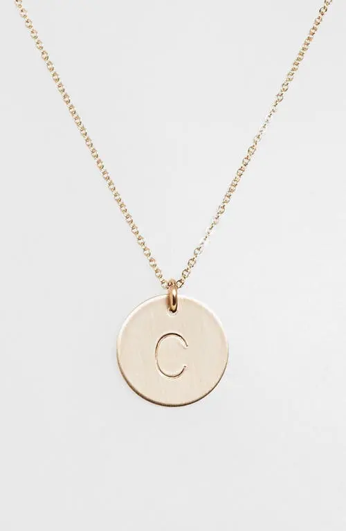 NASHELLE 14k-gold Fill Initial Disc Necklace - 14k Gold Fill C