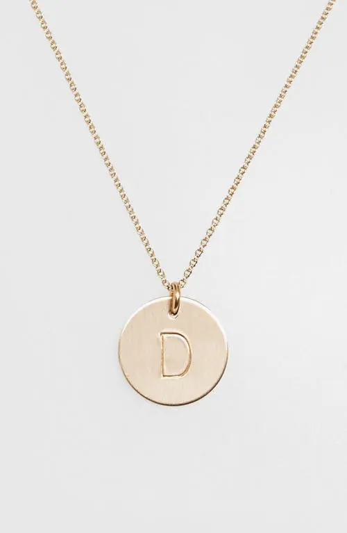 NASHELLE 14k-gold Fill Initial Disc Necklace - 14k Gold Fill D