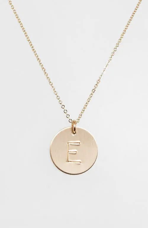 NASHELLE 14k-gold Fill Initial Disc Necklace - 14k Gold Fill E