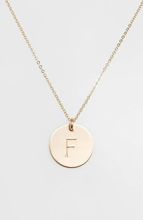 NASHELLE 14k-gold Fill Initial Disc Necklace - 14k Gold Fill F