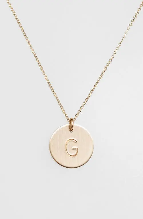 NASHELLE 14k-gold Fill Initial Disc Necklace - 14k Gold Fill G
