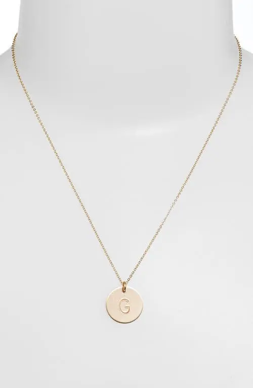 NASHELLE 14k-gold Fill Initial Disc Necklace - 14k Gold Fill G