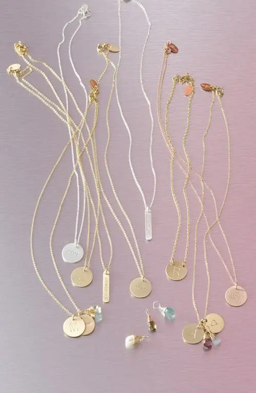 NASHELLE 14k-gold Fill Initial Disc Necklace - 14k Gold Fill G