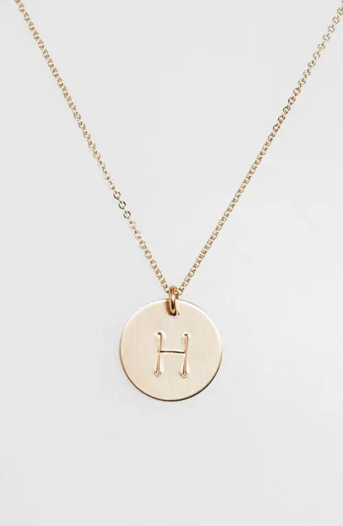 NASHELLE 14k-gold Fill Initial Disc Necklace - 14k Gold Fill H