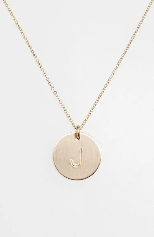NASHELLE 14k-gold Fill Initial Disc Necklace - 14k Gold Fill J