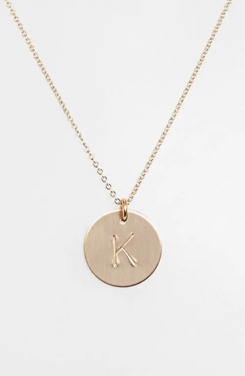 NASHELLE 14k-gold Fill Initial Disc Necklace - 14k Gold Fill K