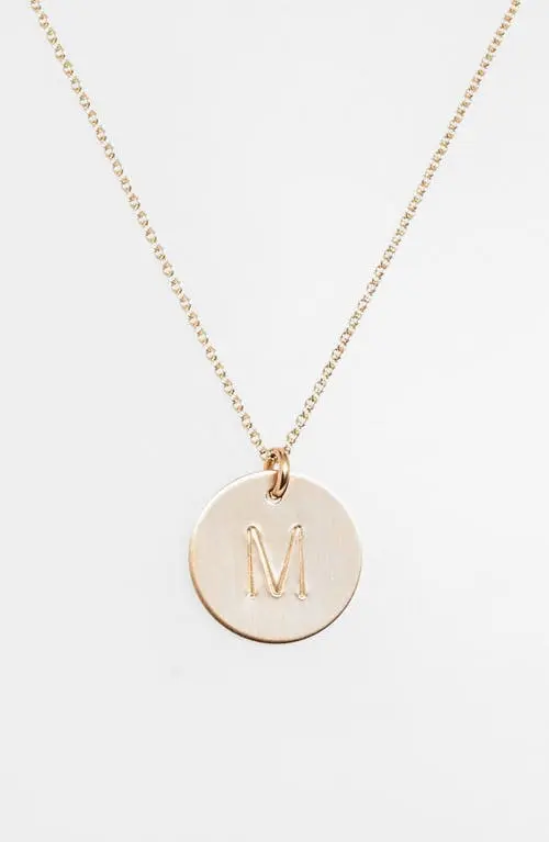 NASHELLE 14k-gold Fill Initial Disc Necklace - 14k Gold Fill M