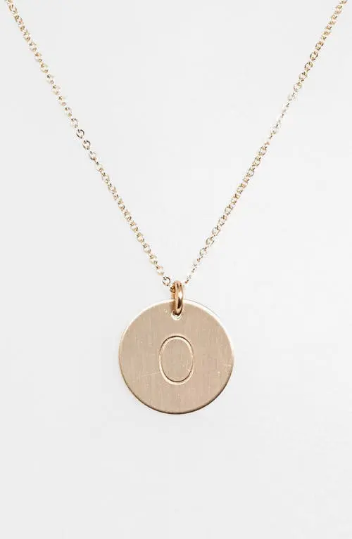 NASHELLE 14k-gold Fill Initial Disc Necklace - 14k Gold Fill O