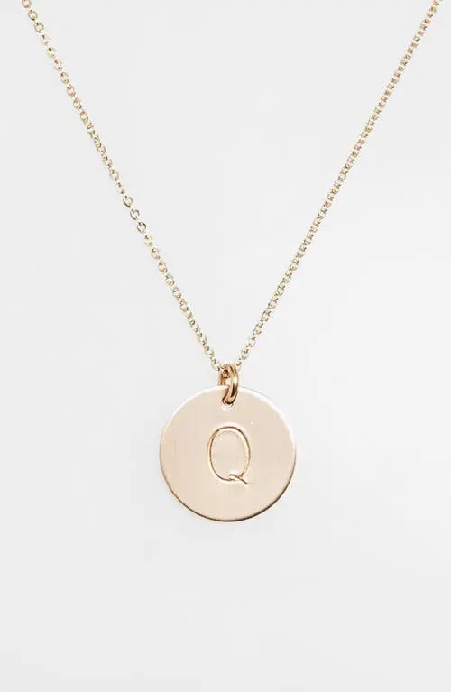 NASHELLE 14k-gold Fill Initial Disc Necklace - 14k Gold Fill Q