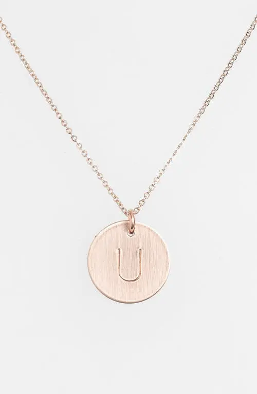 NASHELLE 14k-gold Fill Initial Disc Necklace - 14k Gold Fill U