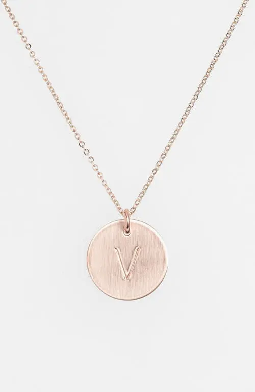 NASHELLE 14k-gold Fill Initial Disc Necklace - 14k Gold Fill V