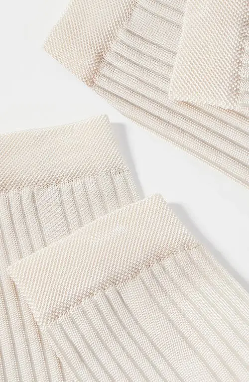 STEMS Silky Blend Assorted Ribbed Crew Socks 2-pack - Ivory