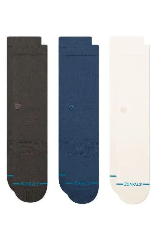 Stance Icon Assorted 3-pack Crew Socks - Charcoal