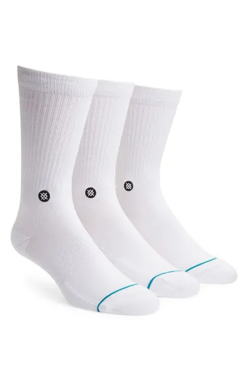 Stance Icon Assorted 3-pack Crew Socks - White