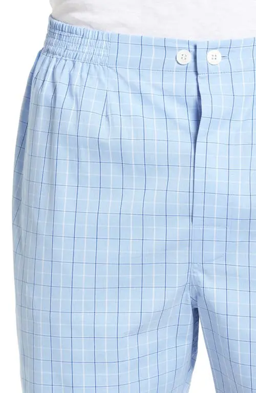 Majestic International Cotton Short Pajamas - Light Blue Check