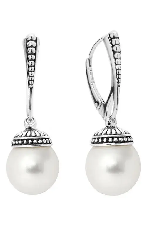 Lagos Luna Freshwater Pearl Drop Earrings - Silver/pearl