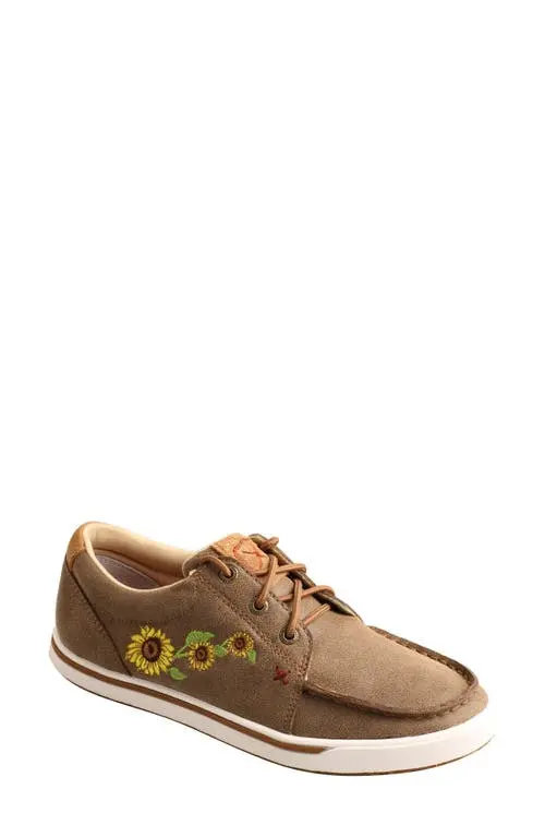 TWISTED X Lace-up Sneakers With Moc-toe Detailing And Embroidered Accents