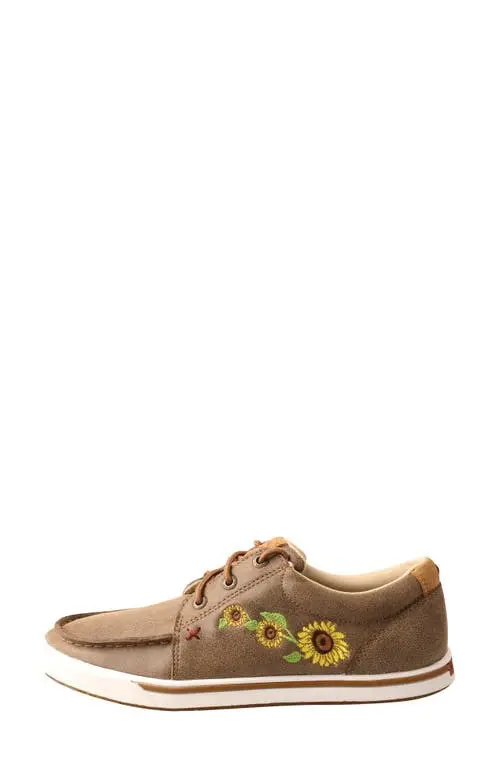 TWISTED X Lace-up Sneakers With Moc-toe Detailing And Embroidered Accents
