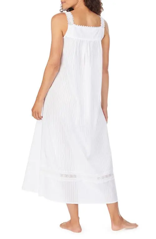 Eileen West Sleeveless Cotton Nightgown - White