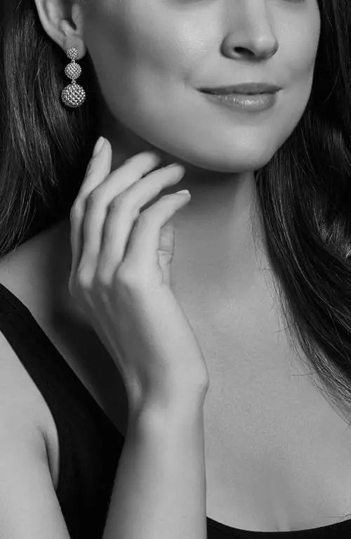 Lagos Caviar Graduated Triple Drop Earrings