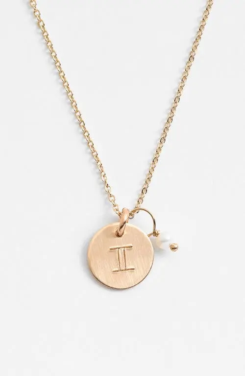 NASHELLE 14k-gold Fill & Semiprecious Birthstone Zodiac Mini Disc Necklace - Gemini