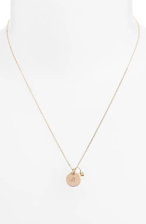NASHELLE 14k-gold Fill & Semiprecious Birthstone Zodiac Mini Disc Necklace - Leo