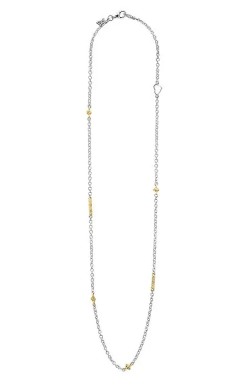 Lagos Caviar Icon Charm Chain Necklace - Silver