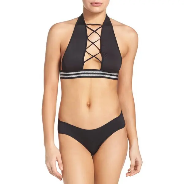 HAUTY Hyperspeed Halter Bralette & Bikini - Black