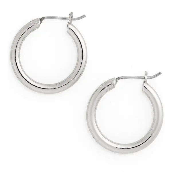 Nordstrom Small Endless Hoop Earrings - Rhodium