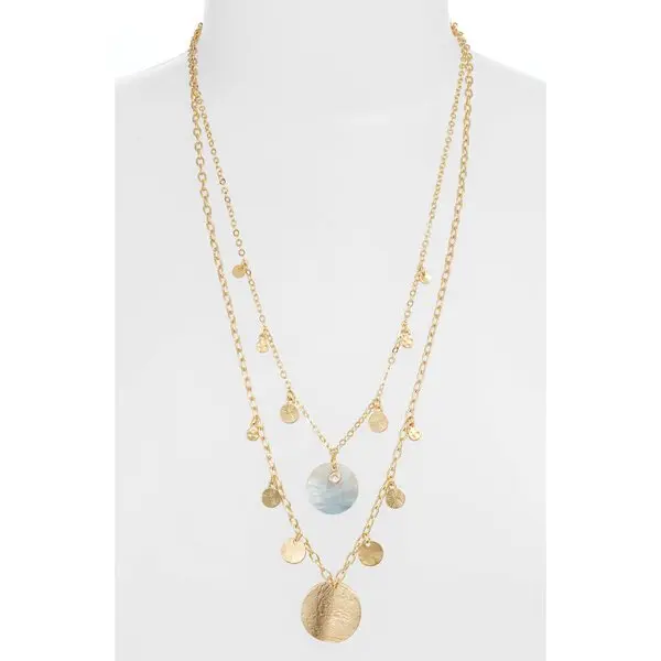 Ettika Set Of 2 Disc Station Necklaces - Gold