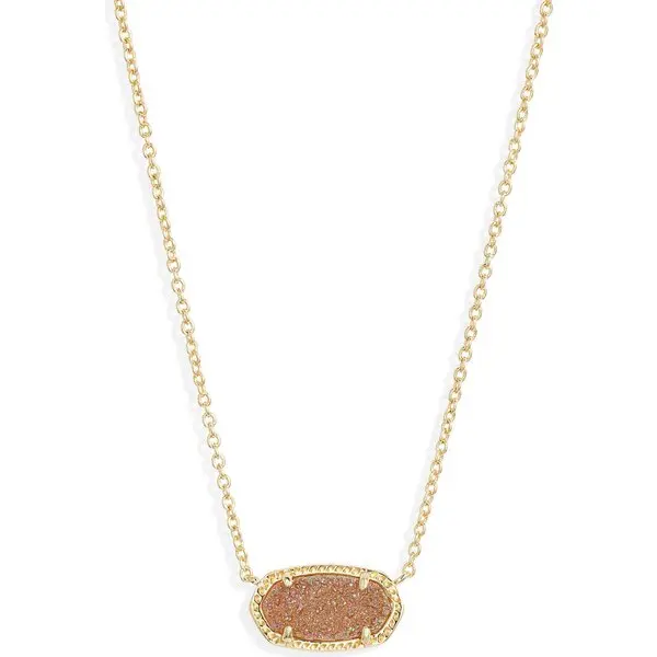 Kendra Scott Elisa Birthstone Pendant Necklace - Gold Spice Drusy
