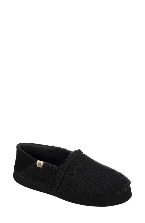 Acorn Fleece Slipper - Black Berber