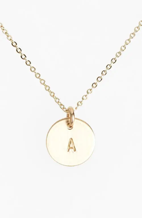 NASHELLE 14k-gold Fill Initial Mini Circle Necklace - 14k Gold Fill A