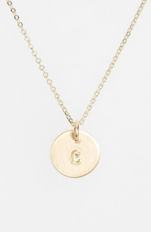 NASHELLE 14k-gold Fill Initial Mini Circle Necklace - 14k Gold Fill C